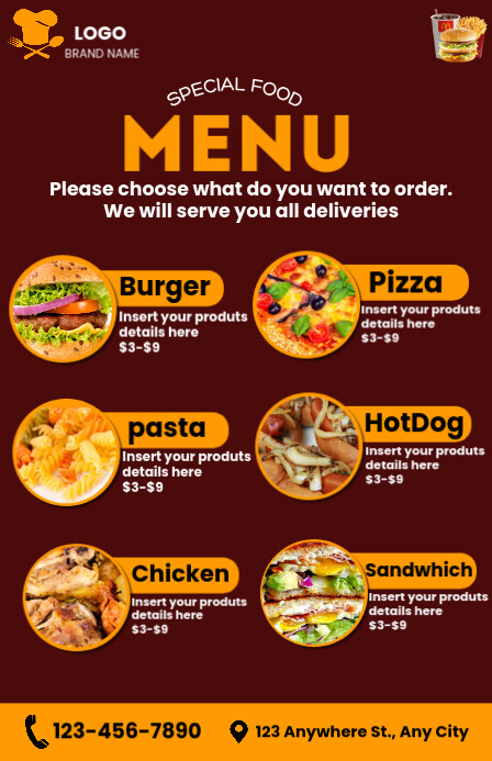 Copy of Restaurant food menu template | PosterMyWall
