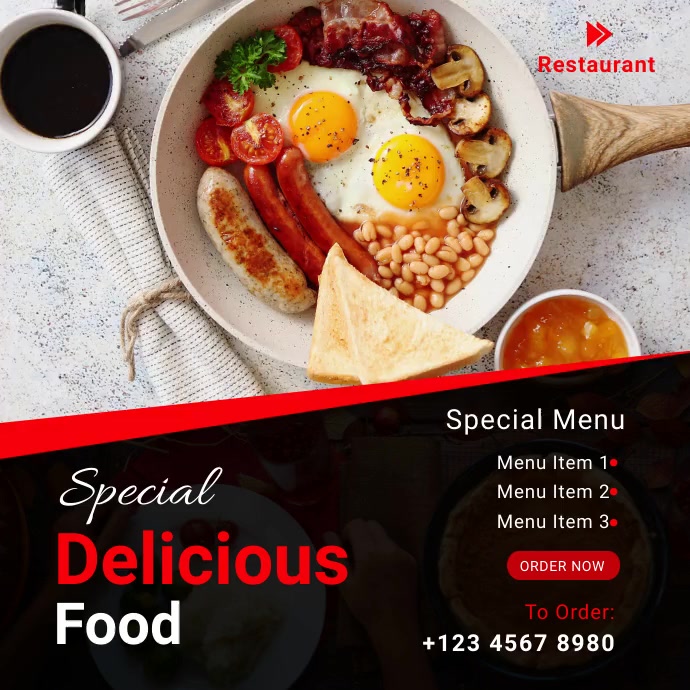 Restaurant Food Menu Template | PosterMyWall