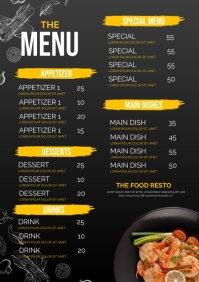 Price List Template Menu Card Food Drinks | PosterMyWall