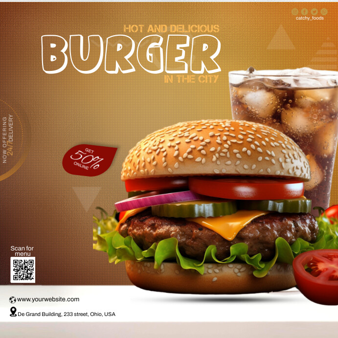 restaurant food menu template for burger | PosterMyWall