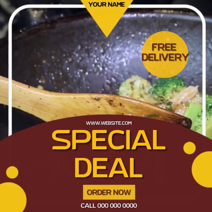 RESTAURANT FREE DELIVERY AD SOCIAL MEDIA Template | PosterMyWall
