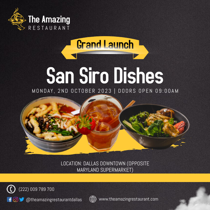 RESTAURANT GRAND LAUNCH POSTER Template | PosterMyWall