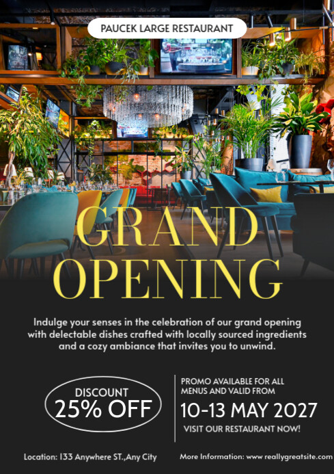 Modèle Restaurant Grand opening discount flyer | PosterMyWall