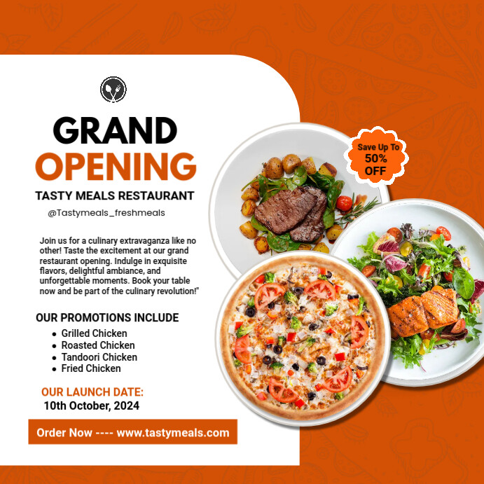 restaurant grand opening poster design Template | PosterMyWall