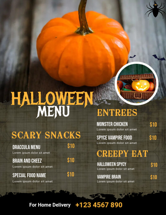 Copy of Restaurant Halloween Menu Flyer Template | PosterMyWall