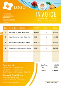 Restaurant Invoice Template | PosterMyWall