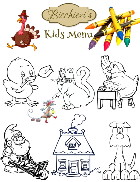 Restaurant Kids Coloring Page with Logo Template | PosterMyWall
