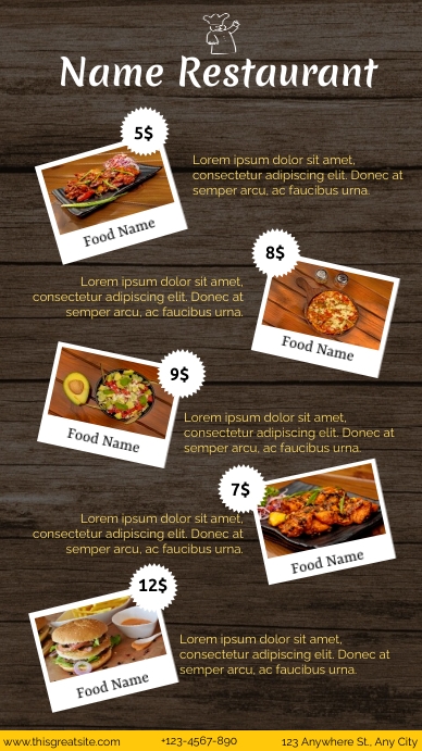Restaurant List Food Template | PosterMyWall