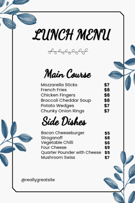 Restaurant Lunch Menu Poster Template | PosterMyWall