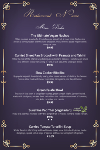 Retro Restaurant Menu Template | PosterMyWall