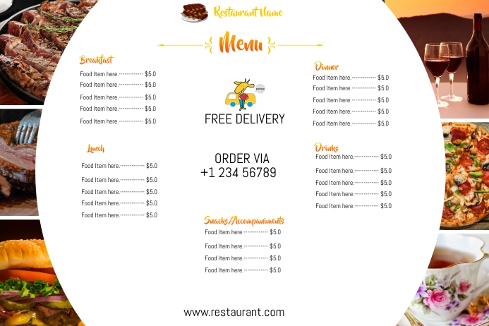 restaurant menu board flyer Template | PosterMyWall