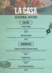 restaurant menu card seasonal offers Template | PosterMyWall