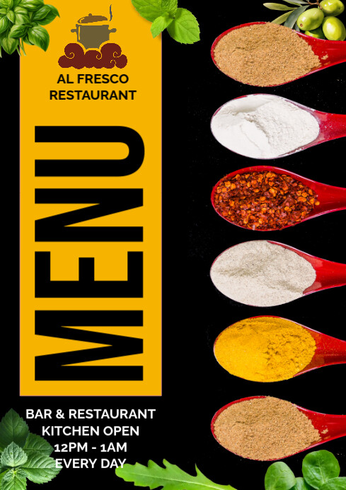 Copia de Restaurant Menu Cover Design Template | PosterMyWall