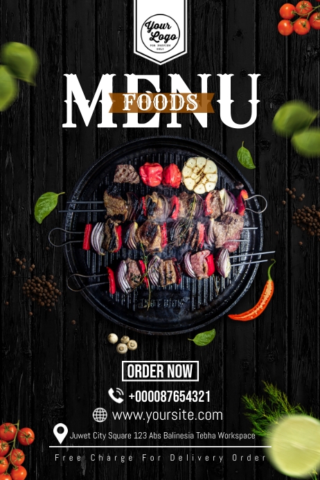 Restaurant Menu Cover Template | PosterMyWall