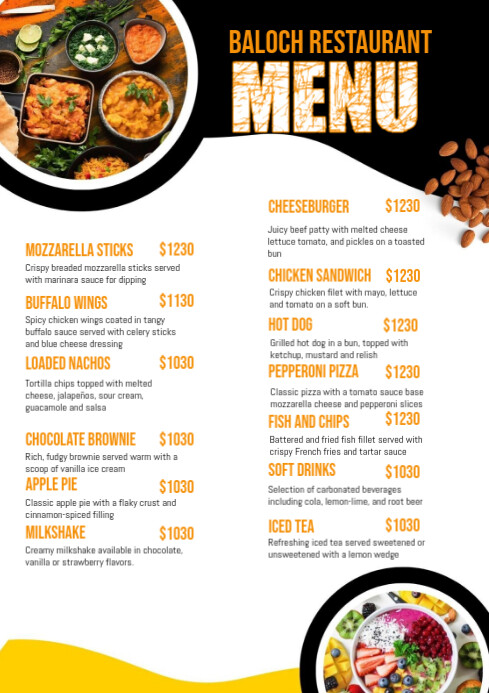 Copy of restaurant menu | PosterMyWall