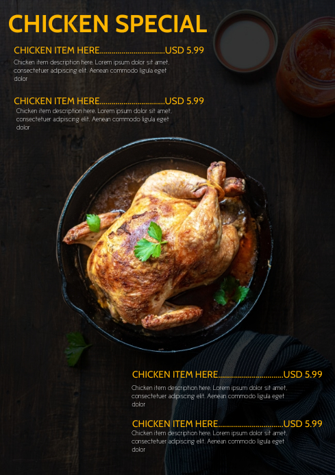 Copy of restaurant menu | PosterMyWall