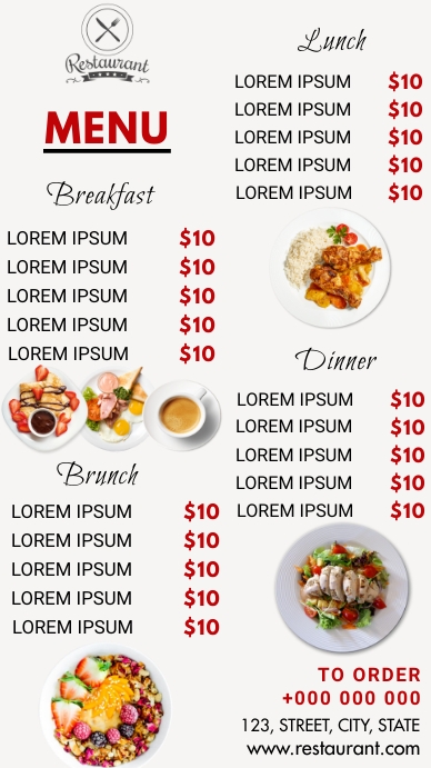 Copy of Restaurant Menu | PosterMyWall