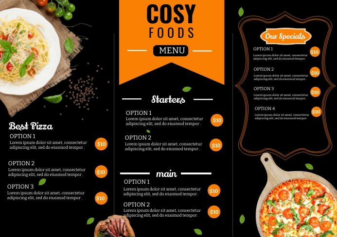 Restaurant menu Template | PosterMyWall