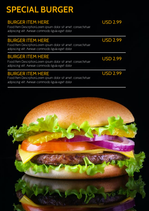 Modèle restaurant menu | PosterMyWall