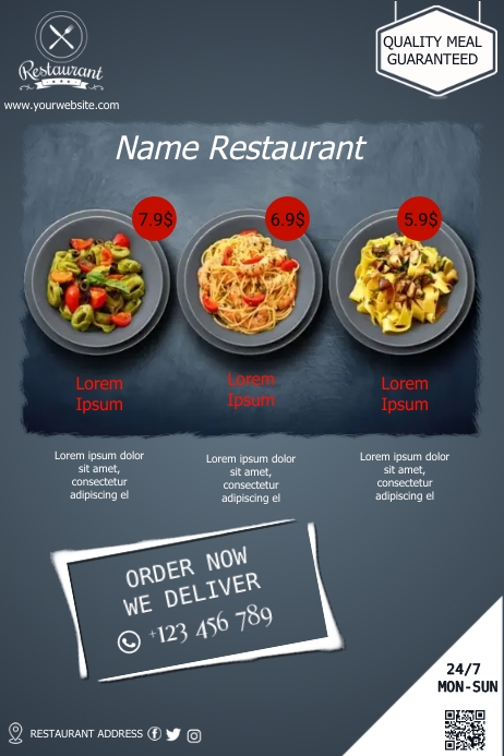 Restaurant Menu Template | PosterMyWall