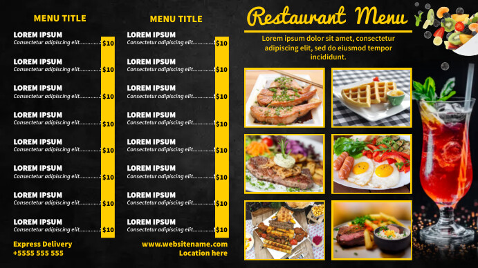 Restaurant menu design template | PosterMyWall