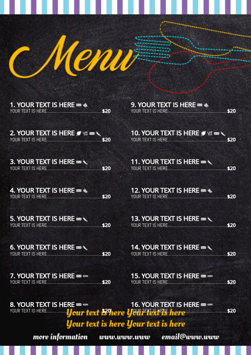 Modèle RESTAURANT MENU | PosterMyWall