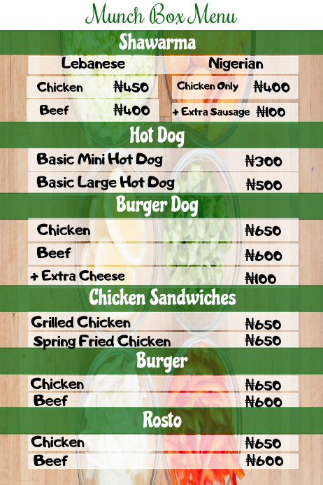 Copy of Restaurant Menu | PosterMyWall