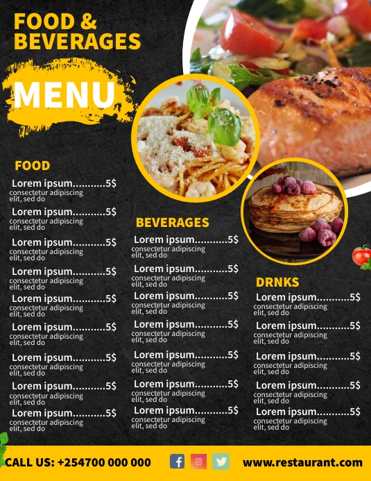 Restaurant menu design template | PosterMyWall