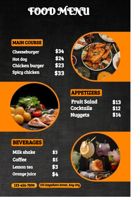 Restaurant Menu Templat | PosterMyWall