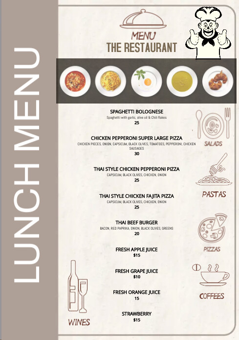 Restaurantmenu Sjablonen