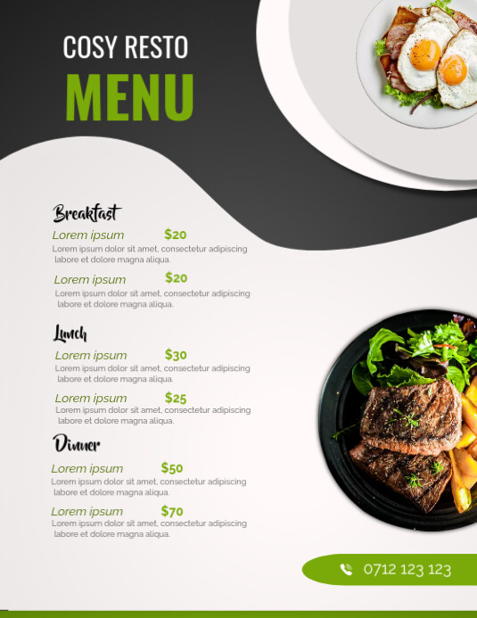 Copy of Restaurant menu | PosterMyWall