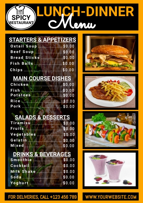 Copy of RESTAURANT MENU FLYER | PosterMyWall