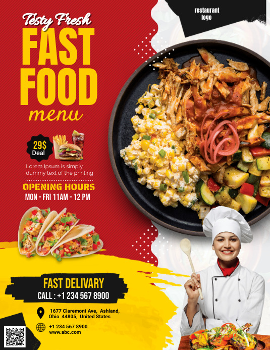Restaurant Menu Flyer Design Template | PosterMyWall