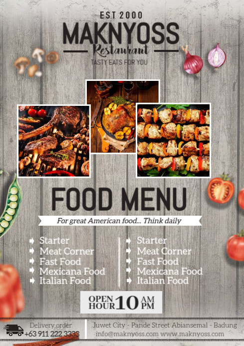 Restaurant Menu Flyer Template | PosterMyWall