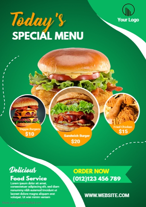 Restaurant menu flyer Template | PosterMyWall