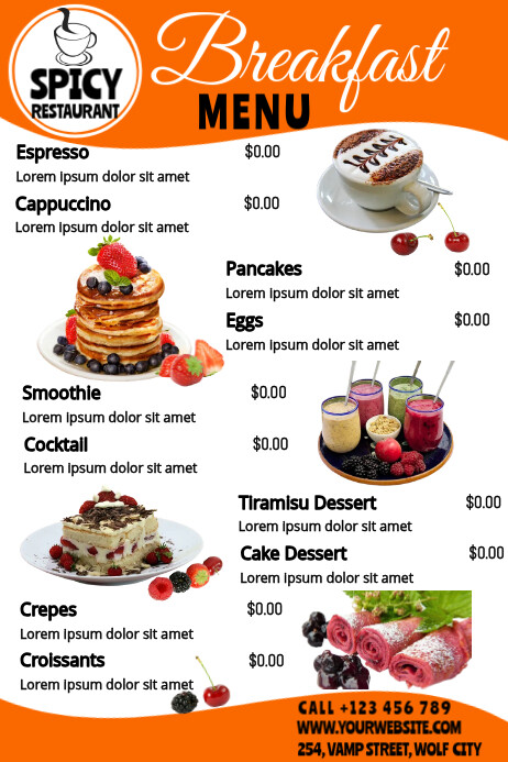 RESTAURANT MENU FLYER Template | PosterMyWall