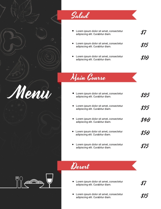 Restaurant Menu Flyer Template | PosterMyWall