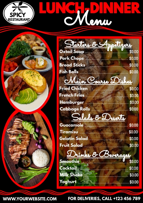 Modèle RESTAURANT MENU FLYER | PosterMyWall