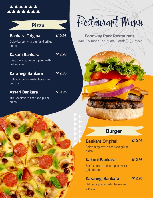Restaurant Menu Flyer Template | PosterMyWall