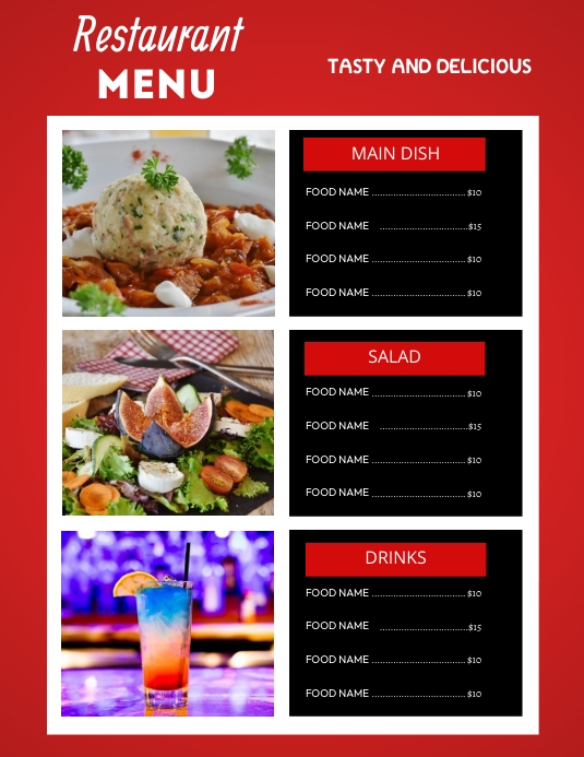 Restaurant Menu Flyer Template | PosterMyWall