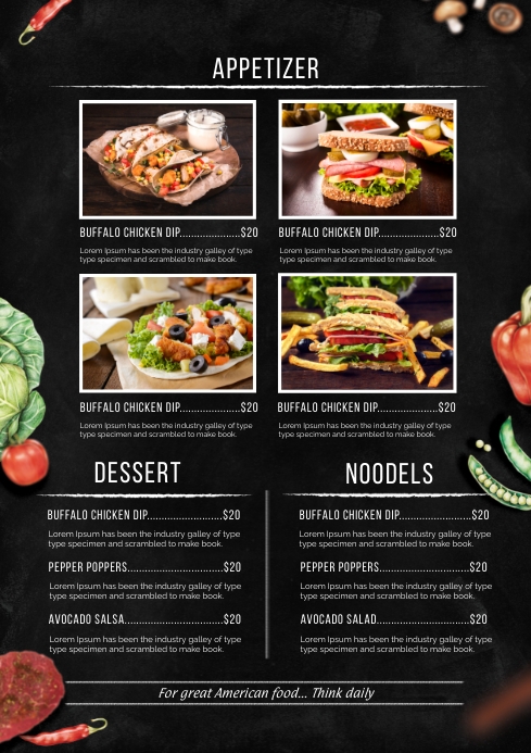 Selebaran Menu Restoran / Brosur Templat Poster | PosterMyWall