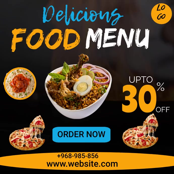 Restaurant menu Instagram ads Template | PosterMyWall