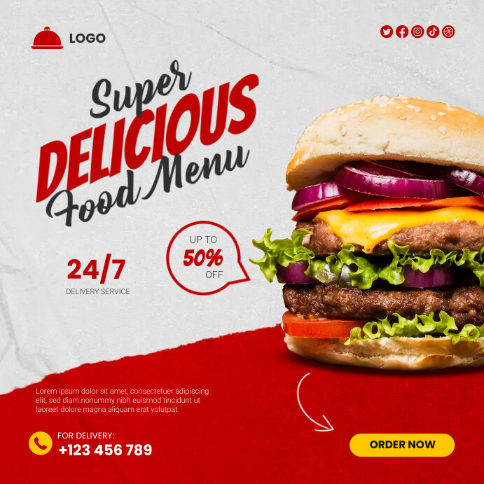 Restaurant Menu Instagram Post Template | PosterMyWall