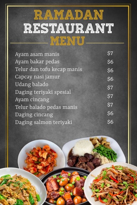 Ramadan Restaurant Menu Template | PosterMyWall