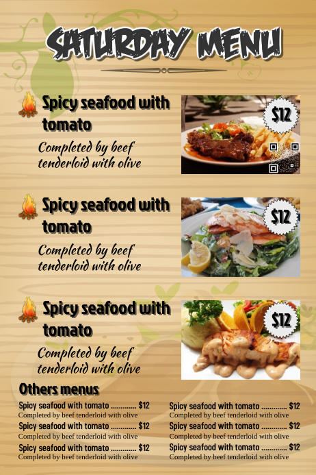 Restaurant menu - Wood Template | PosterMyWall