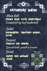 Restaurant menu poster - Theme: fresh food & vegetable - Green ...