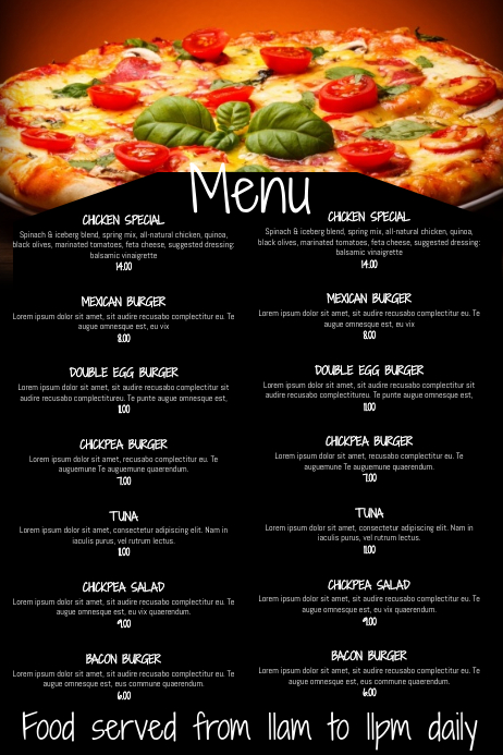 Copy of Restaurant Bar Menu Template | PosterMyWall