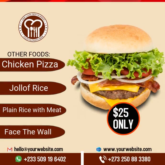 Restaurant Menu Video Template | PosterMyWall