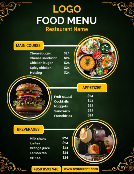 Copy of restaurant menus | PosterMyWall