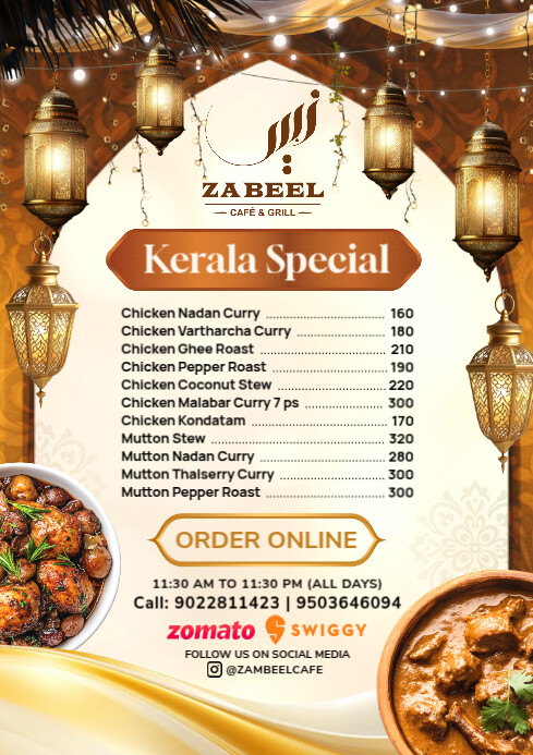 Copia de Restaurant Non Veg Menu Back Cover Template | PosterMyWall